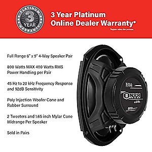 BOSS Audio Systems NX694 Car Speakers - 800 Watts Per Pair, 400 Watts Each, 6 x 9 Inch, Full Range, 4 Way, Sold in Pairs