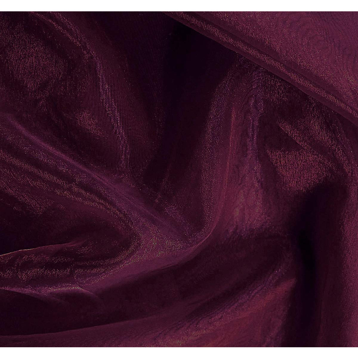 VDS Eggplant Organza Fabric, 5 Yards Continuous, 45” Wide, Wedding Party Decoration Iridescent Crystal Sheer Shiny Organza Tulle Bridal Dress DIY Crafts Costume Sewing Backdrop Arch Cloth