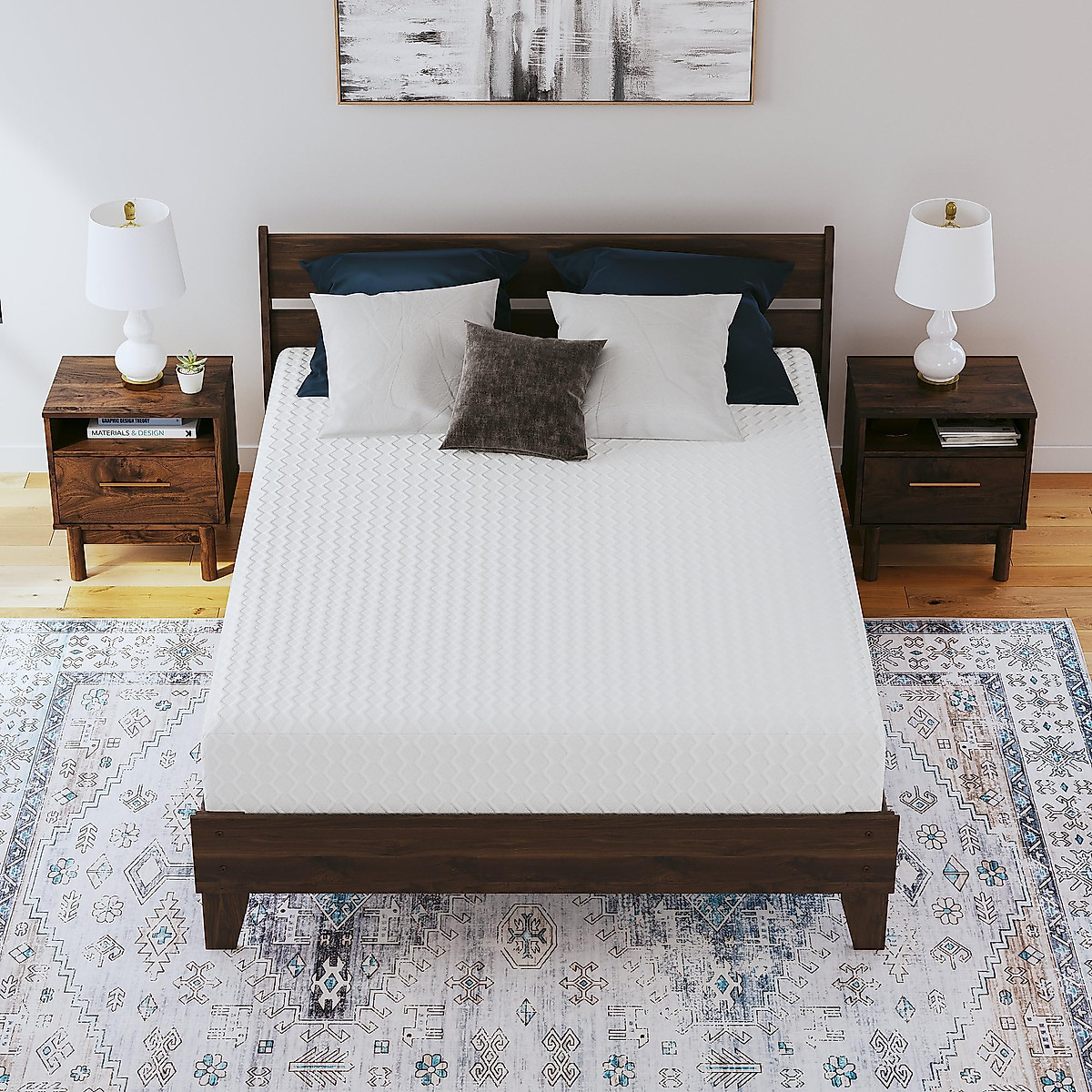 Signature Design by Ashley California King Size Chime 10 Inch Medium Firm Memory Foam Mattress with Green Tea & Charcoal Gel