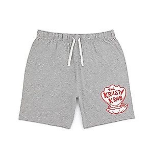 SpongeBob SquarePants Mens Pajama Set | Adults Short Sleeve T-Shirt & Shorts PJs | Krusty Krab Burger Loungewear | 90s Gift White