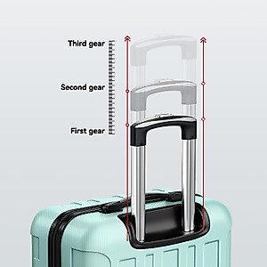 Strenforce 3 Piece Set Suitcase Spinner Wheels ABS Lightweight Luggage Sets with TSA Lock, mint green