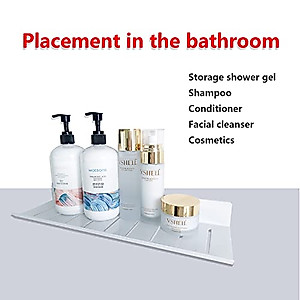 YeulYuuri Shower Shelf,No Drilling Shower Shelf Wall Mounted,Large Size, 15.5 x 5 x 1.89 inch, Stainless Steel Rack Wall Mounted Storage Organizer for Kitchen…