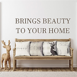 Beautiful Christmas Pillow Covers 18" x 18" - 4 Modern Farmhouse Design Throw Pillow Covers - These Buffalo Plaid Holiday Decor Accents are The Perfect Addition to Your Indoor/Outdoor Home Decoration