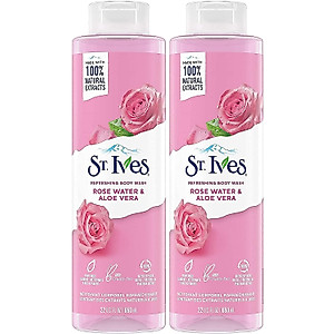 St. Ives Refreshing Body Wash, Rose Water & Aloe Vera, 22 Fluid Ounce (Pack of 2)