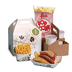 Dixie Close-Top Movie Theater Popcorn Box by GP PRO (Georgia-Pacific), 2E, Red Striped, 2" Width, 4.38" Length, 7" Height, (Case of 500)
