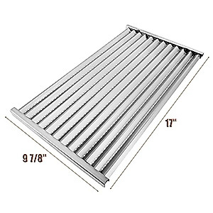 Stamped Emitter & Cast Iron Grill Grate Replacement Parts for Charbroil 463242715 463242716 Commercial Infrared 4B 463257520 463276016 466242715 466242815 G541-0016-W2 G533-2200-W1, 17x9.5'', 3PCS Set