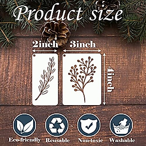 Leaf Stencils for Crafts Small Leaves and and Branches Paint Plant Stencil for Painting On Wood Wall Card Making, Tiny Nature Vine Herb Essential Art Stencils for Adults Kids (50 Leaves)