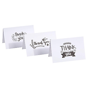 Amazon Basics Thank You Cards, Black and White, 48 Cards and Envelopes