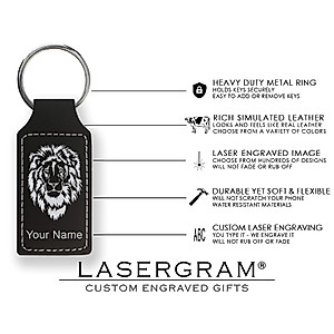LaserGram Rectangle Keychain, Farm, Personalized Engraving Included (Black with Silver)