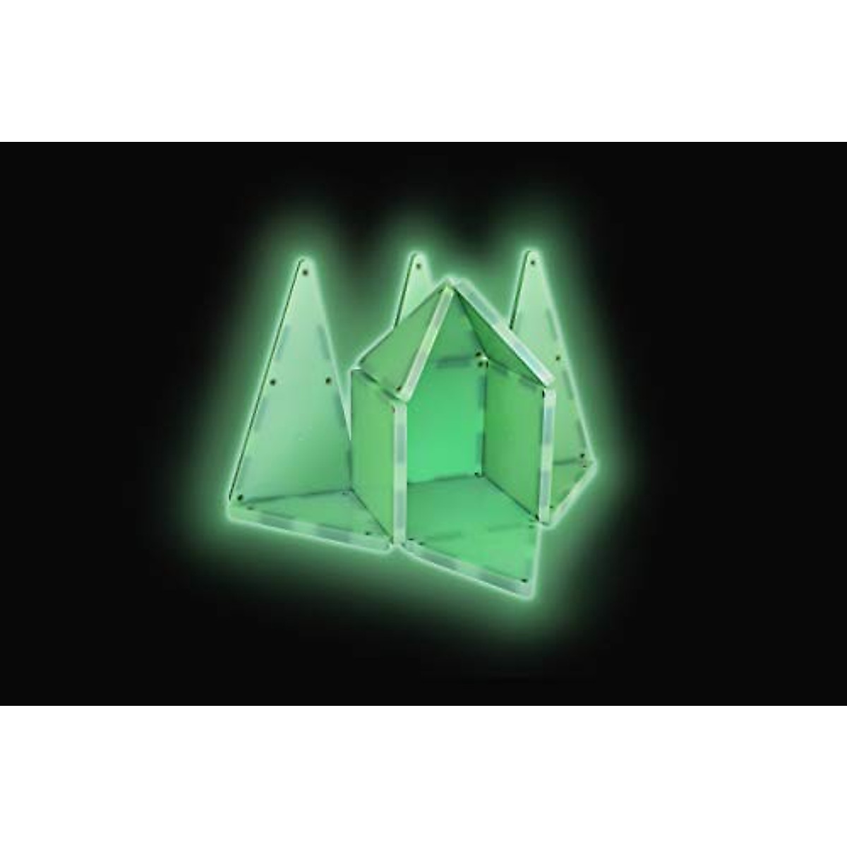 Magna-Tiles Glow In The Dark Set, The Original Magnetic Building Tiles For Creative Open-Ended Play, Educational Toys For Children Ages 3 Years + (16 Pieces + LED Light Included)