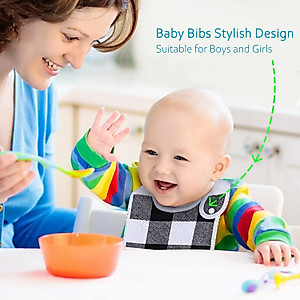Burp Cloths & Baby Bibs Set 2-in-1 Cotton Super Absorbent and Soft Baby Spit Up Burping Rags for Boys and Girls