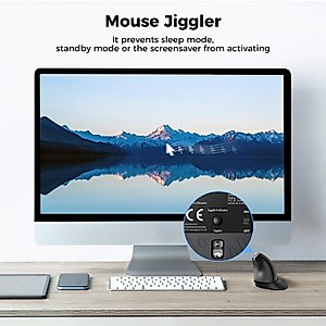 iClever Ergonomic Mouse, 2.4G Wireless Vertical Mouse with 4 Adjustable DPI, Silent Click, 7 Buttons, 3 Adjustable Tilt, Rechargeable Mouse Jiggler for Laptop, Desktop, PC, Computer, Windows 8/10/11
