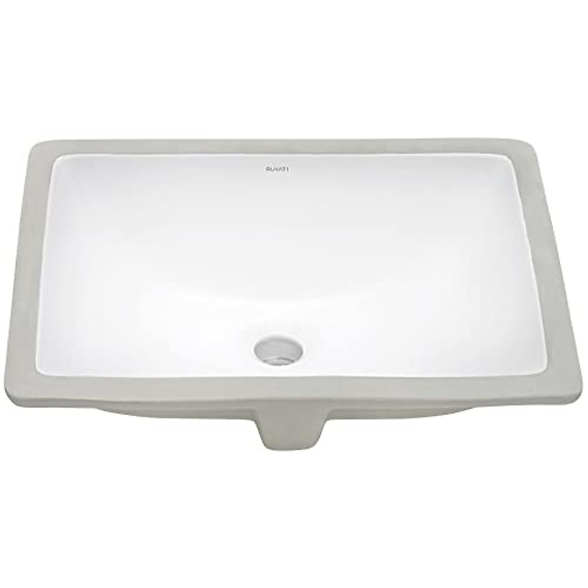 Ruvati 18 x 13 inch Undermount Bathroom Vanity Sink White Rectangular Porcelain Ceramic with Overflow - RVB0718