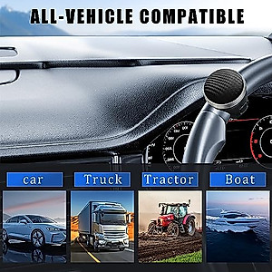 Pincuttee Steering Wheel Power Handle Spinner Knob,Carbon Fiber Steering Wheel Knob,Universal for Cars/Trucks/Tractors/Mowers/Forklifts,Steering Wheel Accessories(Carbon Fiber-Red,1PC)