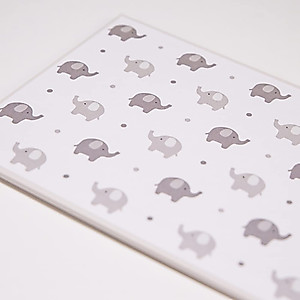 Happy Homewares Cute Baby Elephant Grey Photo Album with Silver Stars and Palm Leaves | New Born Baby or Baby Shower Album | 24 Spaces - 4"x6"