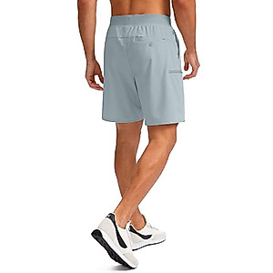 Viodia Men's 7" Golf Shorts with 5 Pockets Elastic Waist Dry Fit Stretch Lightweight Shorts for Men Hiking Casual Athletic