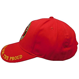 United States Marine Corps The Few The Proud Red Adjustable Embroidered Cotton Hat Cap - Officially Licensed