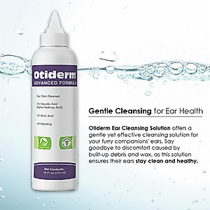 Otiderm Advanced Formula for Dogs and Cats - Deodorize and Gently Clean - Anti-Irritant Formula with Neutral pH and Aloe Vera - Healthy Ears - 16 fl oz