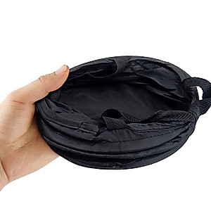 Car Trash Can and Storage Bin - Convenient Pop-Up Design for Egg & Berry Gathering, Laundry, Closet Organization - 7"x10" Size - Easy Cleanup and Compact Storage - Black