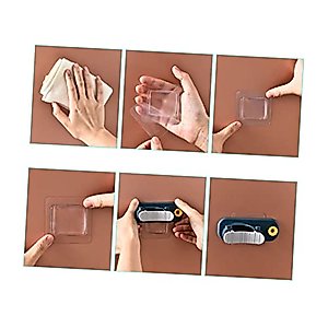 MOLUCKFU 4pcs Wall Mounted Mop Holder Broom Hooks Wall Mount Clothing Rack Storage Wall Shelves Broom Gripper Wall Mount Broom Holder Wall Mount Self Adhesive Mop Rack Storage Hooks Blue