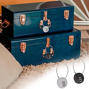 4 Pack 3-Digit Combination Lock Waterproof Padlock Outdoor Mini Wire Rope Combination Lock for Backpacks, Trolley Cases, Gym Lockers, Fence