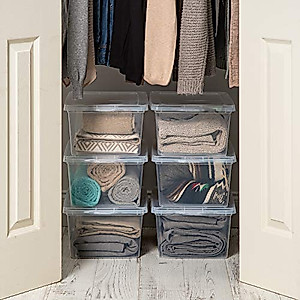 Mainstay 17 QT Plastic Sweater Storage Box, Clear, 6 Pack (1 Pack)