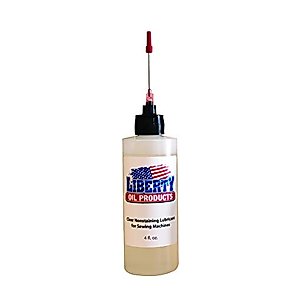 Liberty Oil, Clear Nonstaining Oil for Lubricating All Moving Parts of Your Sewing Machine. Large 4 Ounce Bottle.