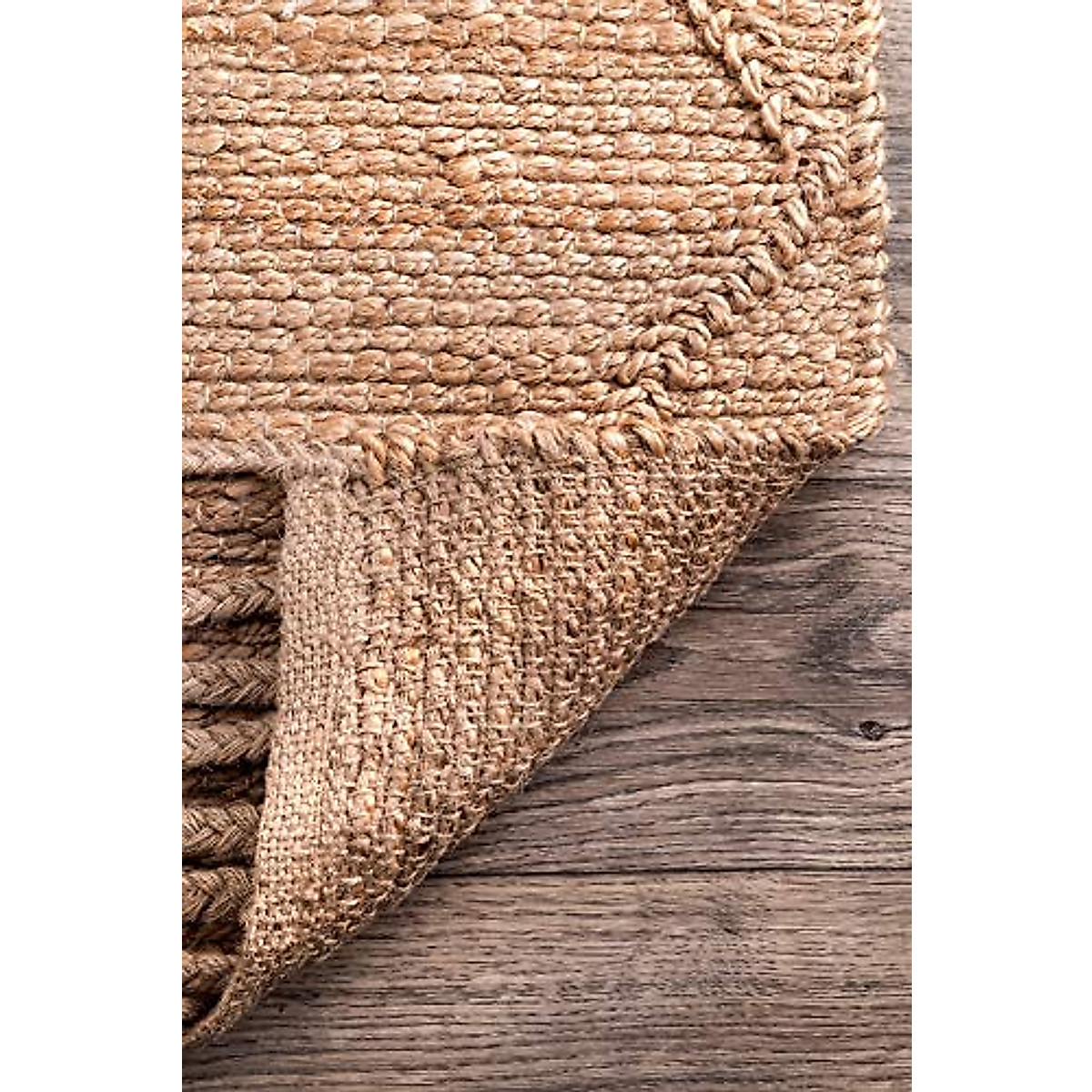 nuLOOM Arienne Braided Tassel Jute Area Rug, 5' x 8', Natural