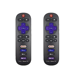 2 Pack - OEM Replacement Remote Control fit for All TCL Roku Smart TVs - Netflix/Disney Plus/Apple TV+ / HBO Max