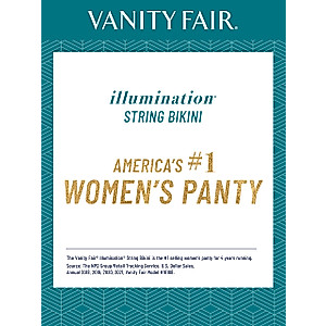 Vanity Fair Women's Illumination String Bikini Panties, Silky Stretch & Satin Trim, Totally Tan, 8