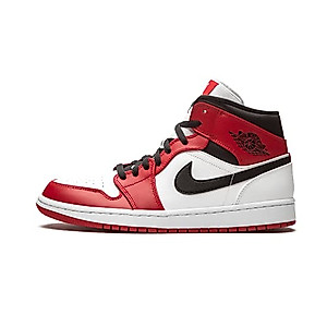 Nike Men's Air Jordan 1 Mid Chicago 2020", White/Gym Red/Black, 12