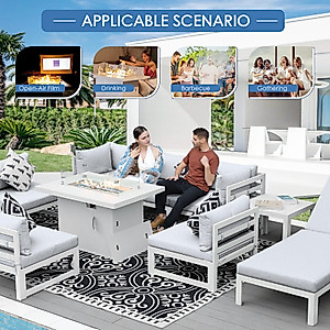 NICESOUL® Modern Modular All-Weather Outdoor Furniture Aluminum Sofa, 29“ Wide Deep Seat Heavy Duty Anti-Rust Frame Corner Chair Patio Sectional Piece for Backyard Deck Sunroom Lawn Terrace Outside