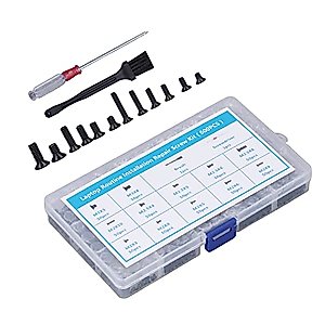 Electronic Repair Screws, Black Flat Head Computer Screw 600 pcs Standard Design for Laptop