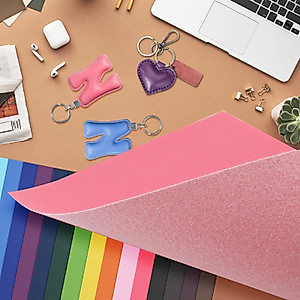 LOTMER 32 Pieces Faux Leather Sheets 8×12 INCH 32 Colors Leather Fabric Sheets 0.7mm Thickness Faux PU Leather Sheets for Making Earring, Keychain, Jewelry and Other Handicrafts