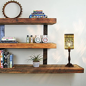 PHYLEKO Table Lamp, Bedside Lamps Battery Operated Lamp with LED Bulb for Home Decor, Small Table Lamp Cordless Lamp with Butterfly Pattern Night Light for Bathroom,Livingroom,Windowsill,Shelf