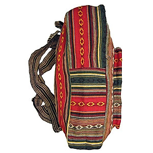 Original Collections Unisex Tribal Red Woven Cotton Ethnic Hippie Backpack or Daypack One_Size