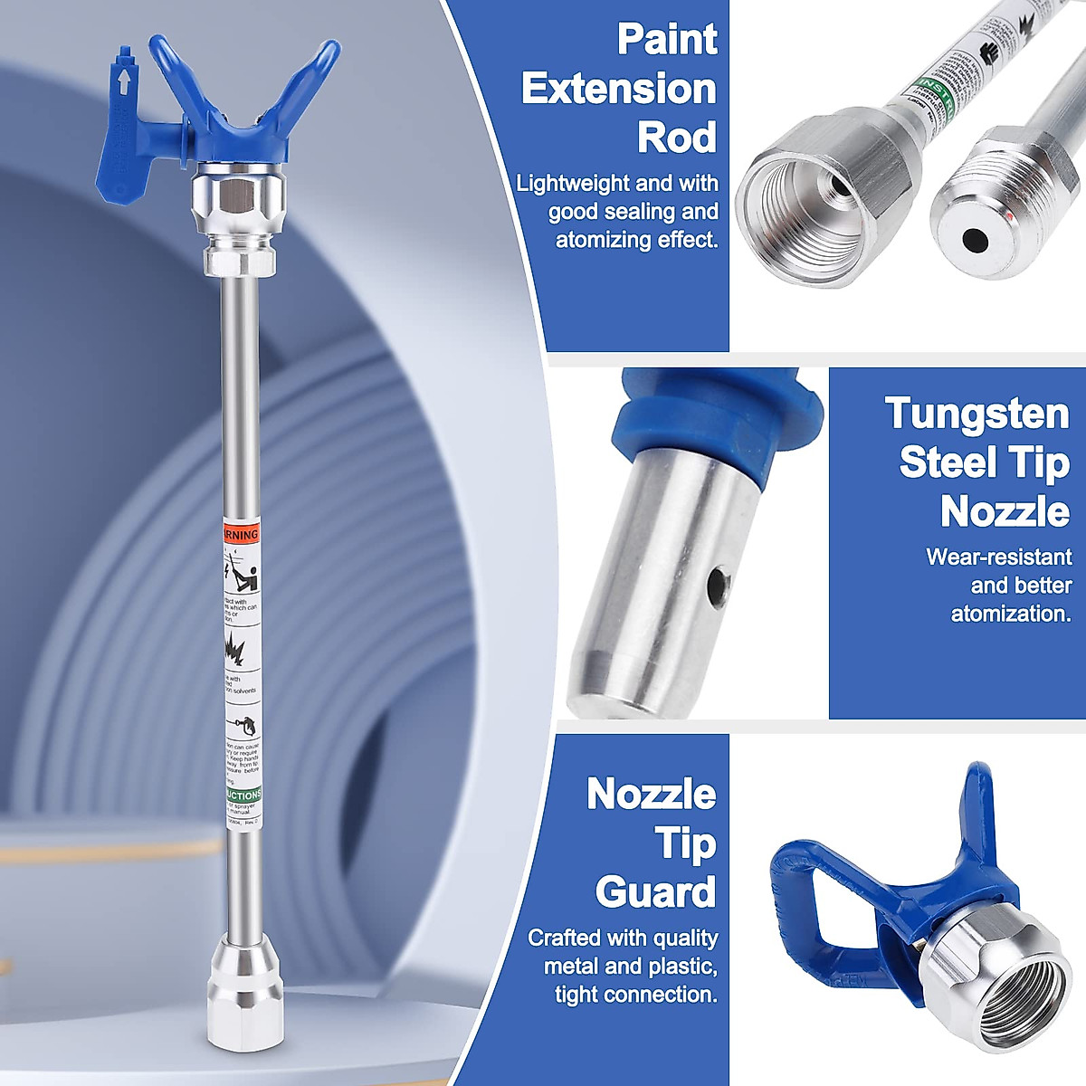 SanSanYa 10PCS Airless Reversible Spray Tip Nozzles Airless Sprayer Nozzles Airless Paint Sprayer Tip Extension Pole Airless Paint Sprayer Extension with Sprayer Nozzle Tip Guard