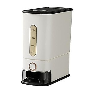 QLoztyse Rice Storage Container 25 lbs - Rices Dispenser Countertop, Airtight Moistureproof with Lid Grain Bucket for Kitchen Rice Soybean Cereal