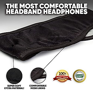 CozyPhones Sleep Headphones - Over Ear Headphones from Ultra Thin Cool Mesh Wired for Side Sleepers, Meditation, Running, Laptop, and Phone - Black