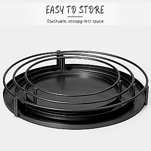 saiguomi 3Pcs Cake Stand, Black Round Metal Cake Stands 8/10/12Inch Dessert Display Stand Cupcake Stand Candy Display Plate for Dessert Table Wedding Event Birthday Anniversary Party