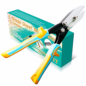 5 Blade Sheet Metal Hand Crimper for Venting Work/Ductwork/HVAC Downspout Stove Pipe, Crimping 20ga Steel and 28ga Stainless Steel