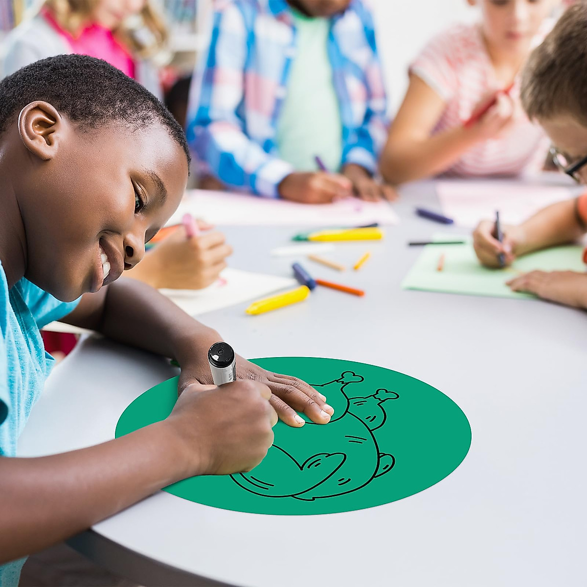 Colorful Dry Erase Dots Circles Whiteboard Marker Removable Stickers Spots Wall Decals for School Classroom Teachers Students Table & Desk, 8 Pack