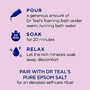 Dr Teal's Foaming Bath with Pure Epsom Salt, Black Elderberry with Vitamin D, 34 fl oz (Pack of 4) (Packaging May Vary)