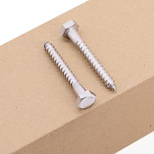 3/8 x 4-1/2" (8 pcs) Hex Lag Screws, 304 Stainless Steel 18/8, Hexagon Head Lag Bolts, Hex Head Wood Screws
