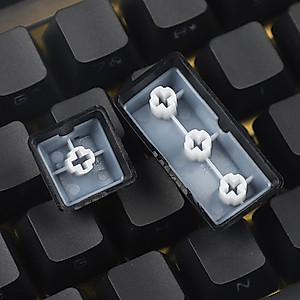 YMDK 133 Key Black White PBT Double Shot Side-lit Shine Through Backlit keycaps OEM Profile for MX Mechanical Keyboard 108 96 87 NJ80 KBD67 ID80 84 68 64 (133 Key Black)