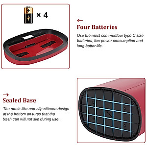 Trash Can 13 Gallon Automatic Kitchen Garbage Can Touch Free Stainless Steel Kitchen Trash Can with Lid, 50L High Capacity Electronic Touchless Sensor Trash Bin Garbage Bin Waste Bin, Red