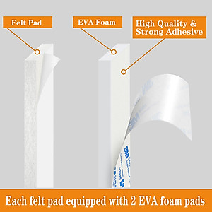 30 PCS Headboard Stoppers Bed Stopper Headboard Stoppers for Wall,10pcs Felt Pads&20pcs EVA Pads,Self Adhesive Felt Furniture Pads Wall Protector,Anti-Shake Soundproof Pads for Bed Frame Headboard