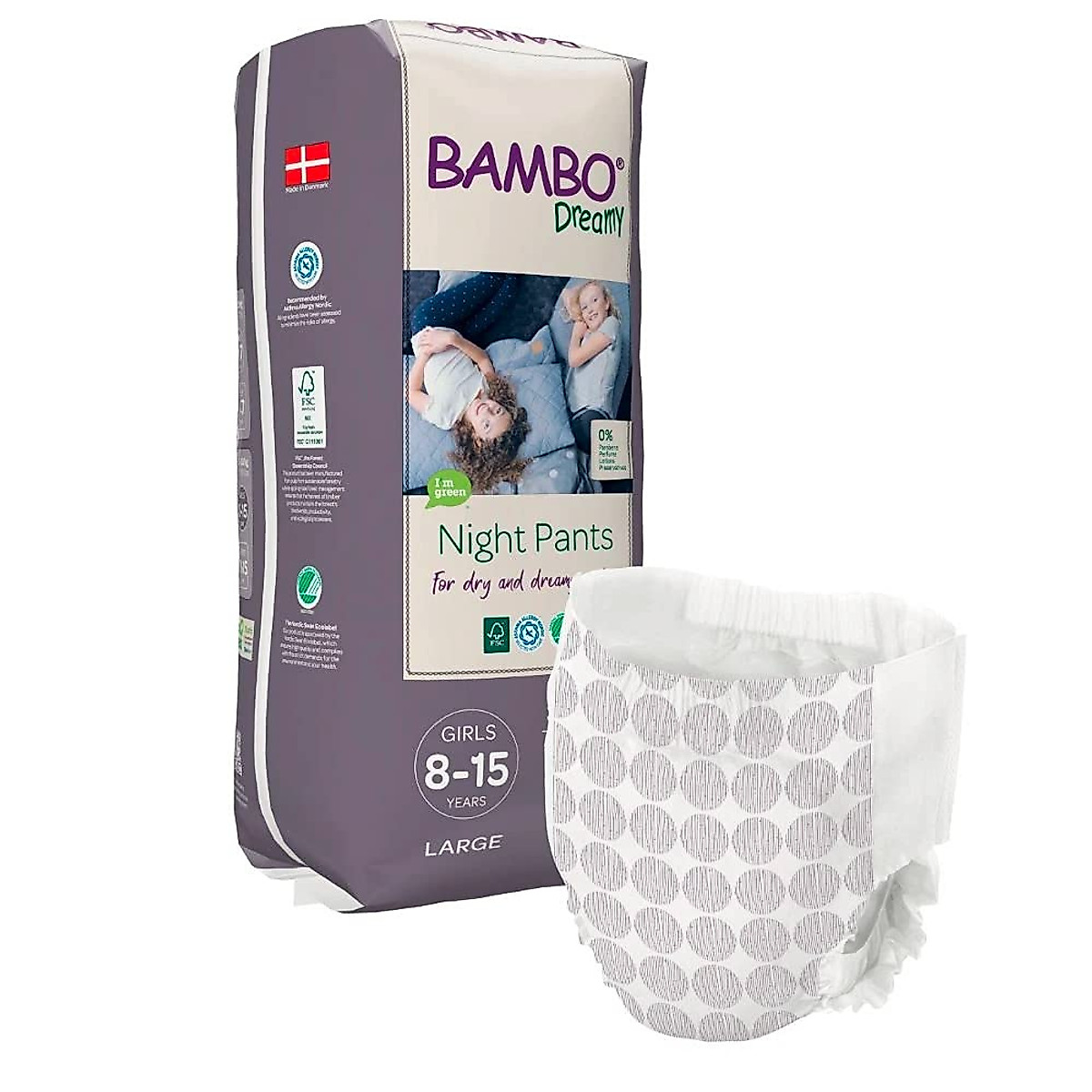 Bambo Nature Premium Dreamy Night Pants: Girls 8-15 years, 60 Count