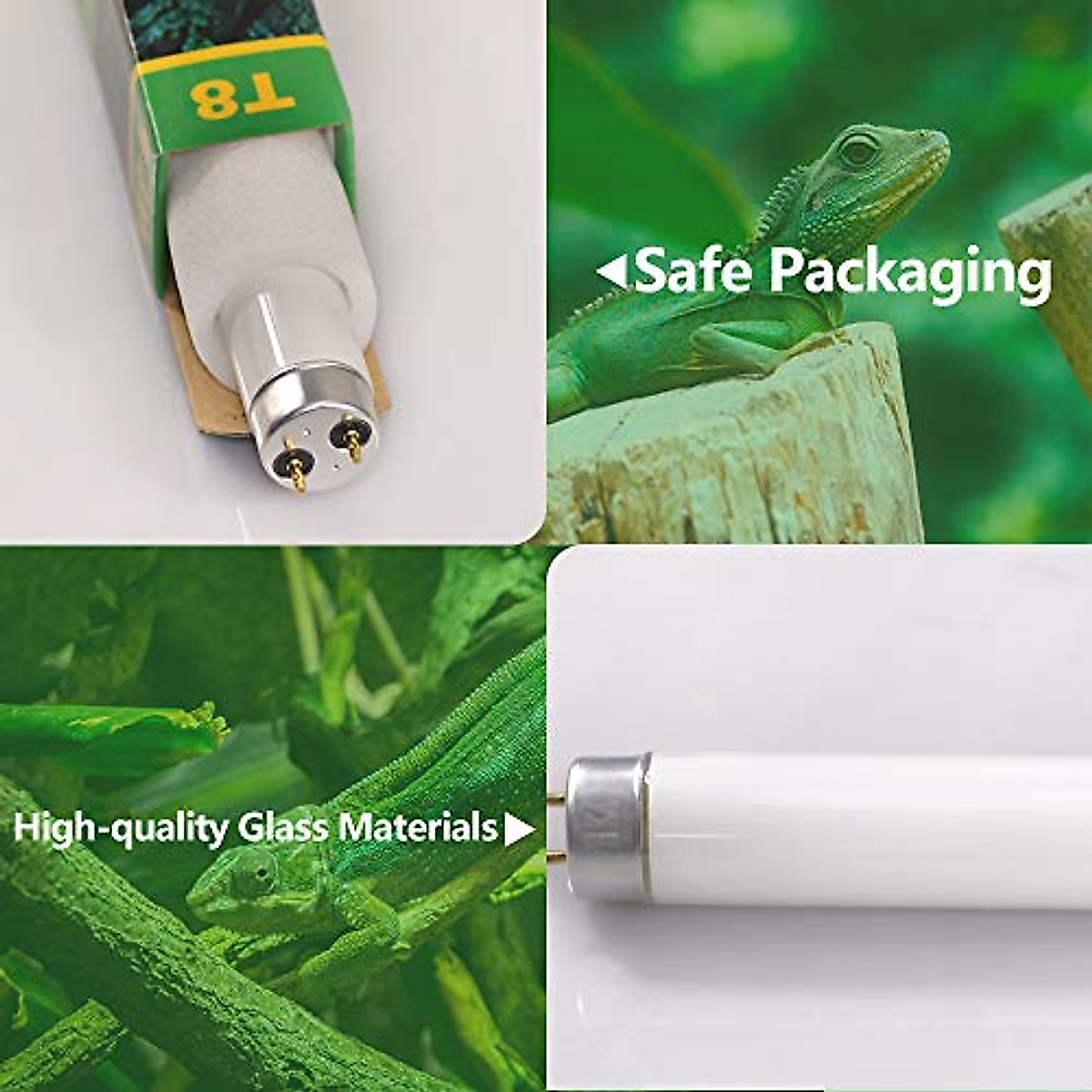 LUCKY HERP 18inch 15W T8 UVB 5.0 Reptile Light, UVA UVB Bulb, Fluorescent Lamp for Reptiles Amphibian