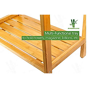 Bamboo Land- Bamboo Freestanding Towel Rack for Bathroom, Bathroom Hand Towel Holder, Outdoor Towel Rack for Pool, Standing Towel Rack, Towel Racks for Bathroom Freestanding, Towel Holder Stand